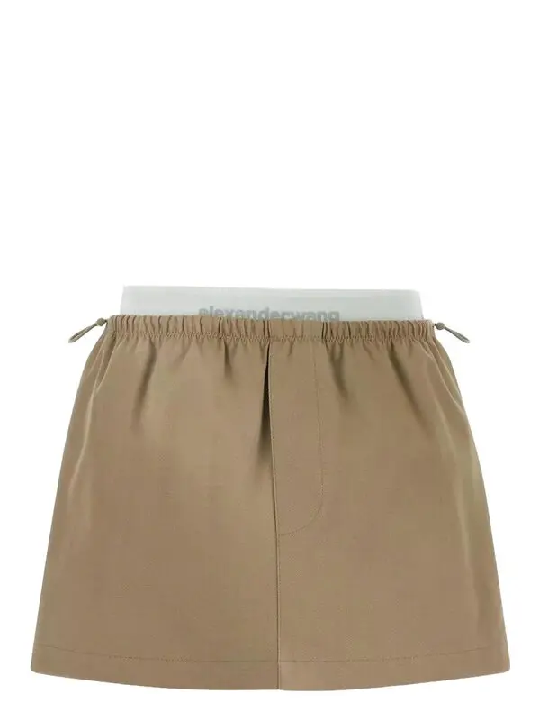 Alexander Wang Logo-waistband Mini Skirt - Neutrals