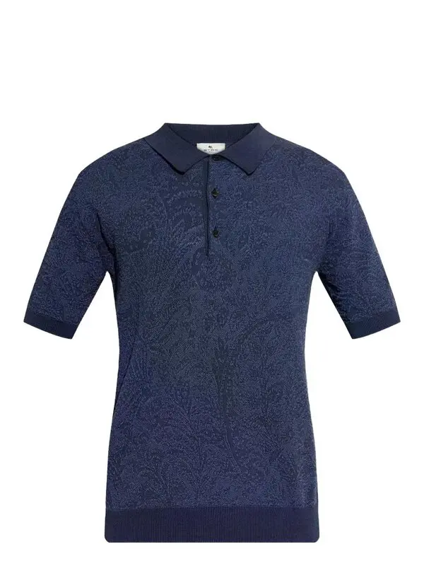 Etro Paisley Buttoned Polo Shirt - Blue