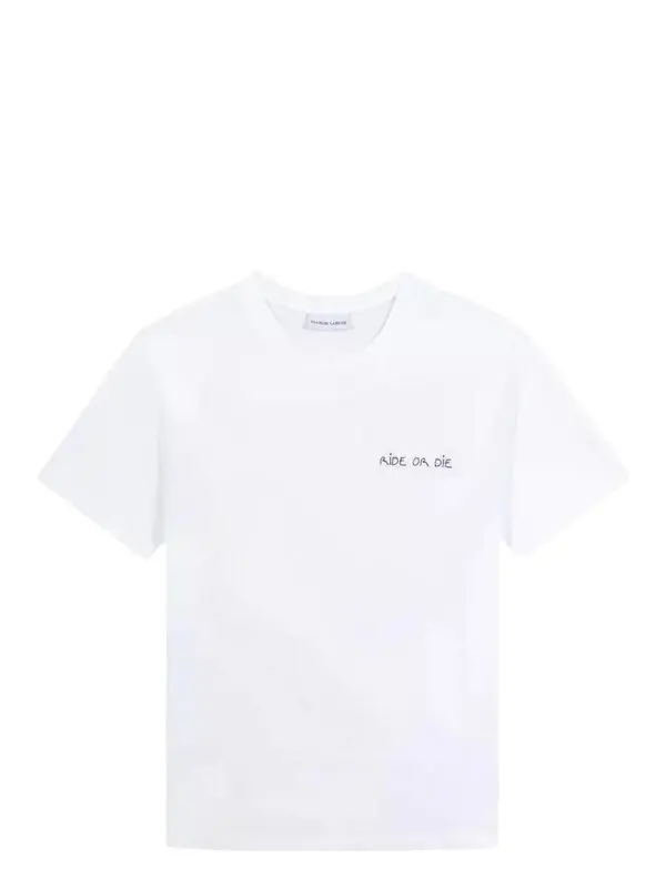 Maison Labiche Short-sleeve Logo-embroidery T-shirt - White