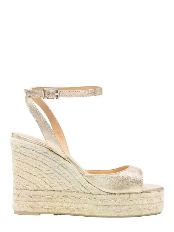 CastaÑer Ankle Strap Wedge Espadrilles - Gold