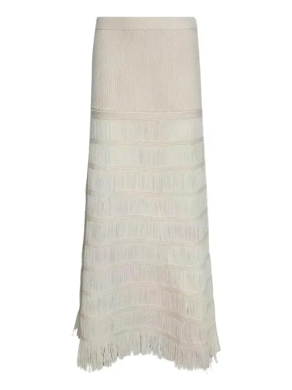 DIOTIMA Alba Fringed Skirt - Neutrals