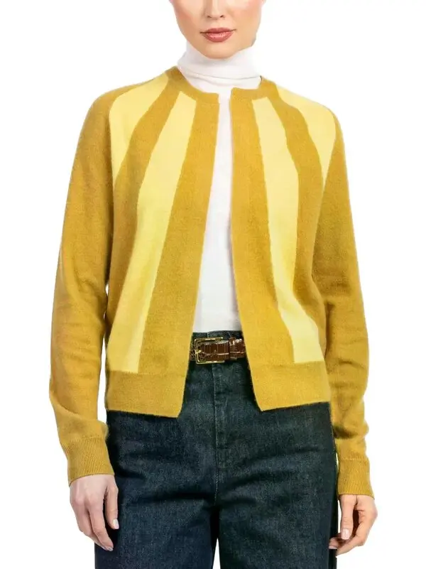 Frenckenberger Sun-striped Cardigan - Yellow