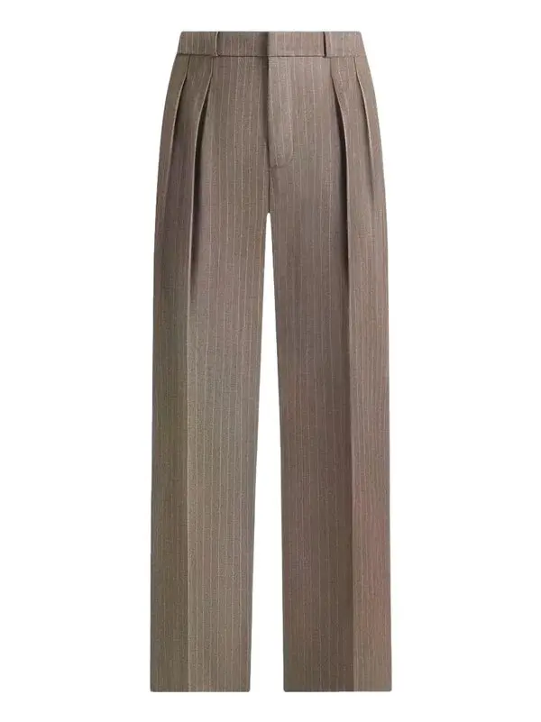 Manière De Voir Pinstripe Pleated Tailored Trousers - Brown