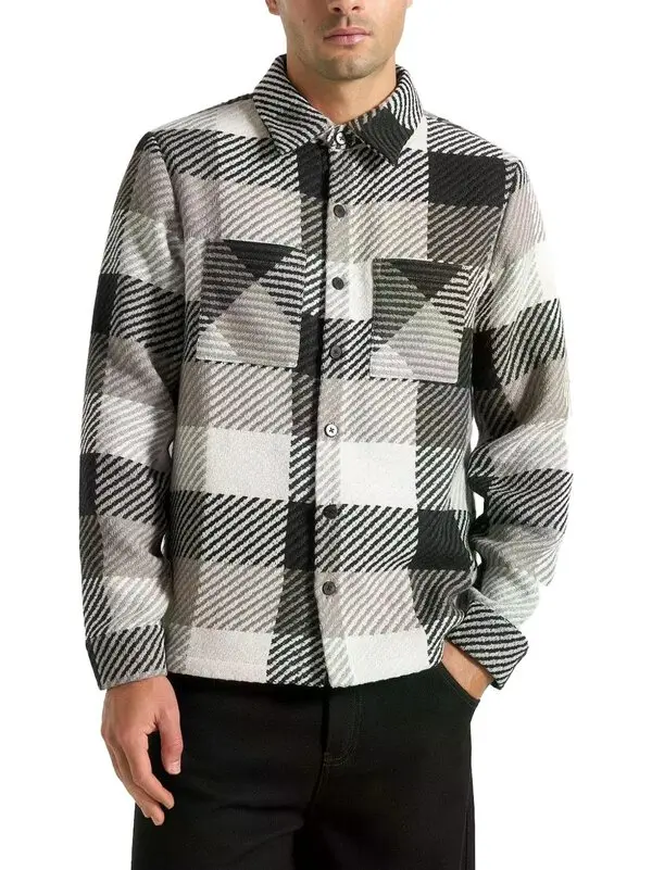 Manière De Voir Rune Check-print Overshirt - White