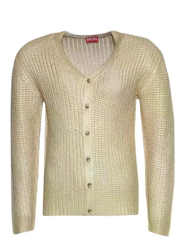 Diesel V-neck Buttoned Cardigan - Neutrals
