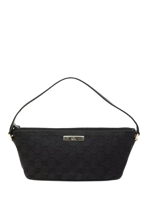Gucci Gg Canvas Boat Shoulder Bag - Black