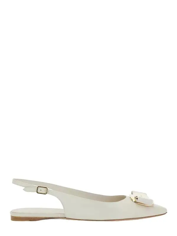 FERRAGAMO Zelmi Buckle Ballet Flats - Neutrals