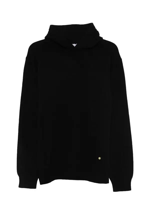 GREYED Knitted Hoodie Sweater - Black