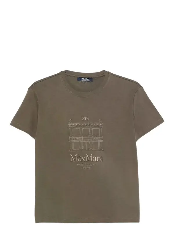 Max Mara Logo-embroidered T-shirt - Green