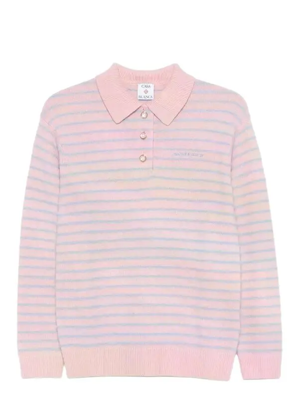 Casablanca Logo-embroidered Polo Shirt - Pink