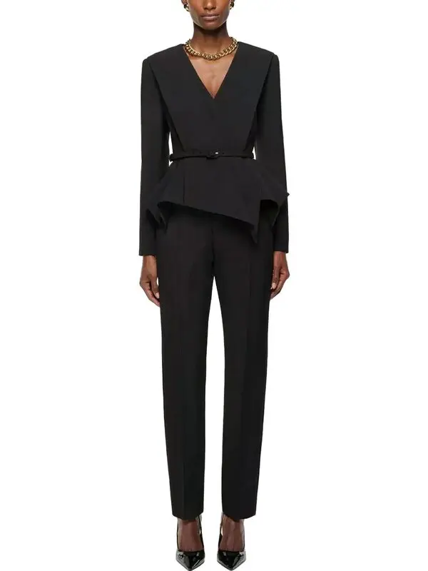 Roland Mouret Asymmetrical Peplum Blazer - Black