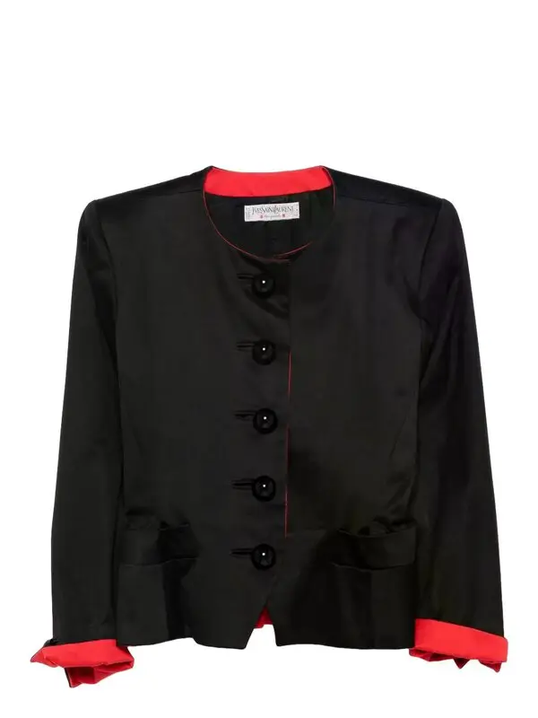 Saint Laurent 1990s Silk Jacket - Black