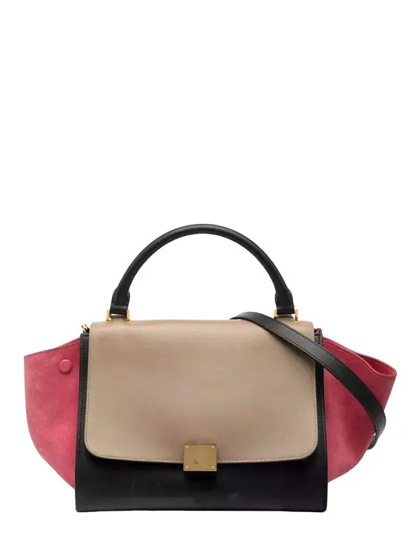 Celine 2014 Small Tricolor Trapeze Satchel - Black