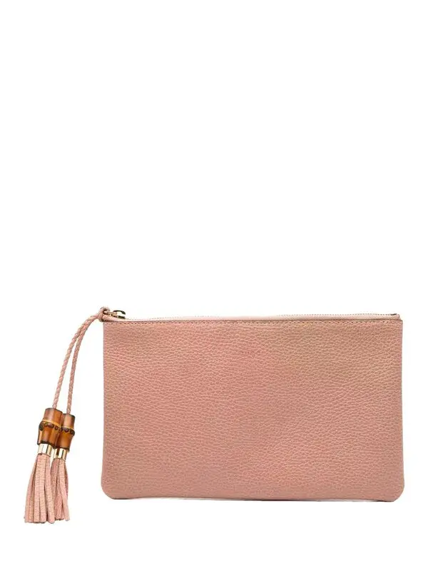 Gucci Calfskin Bamboo Clutch Bag - Pink