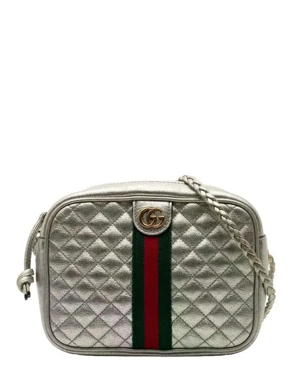 Gucci Mini Quilted Leather Trapuntata Crossbody Bag - Silver