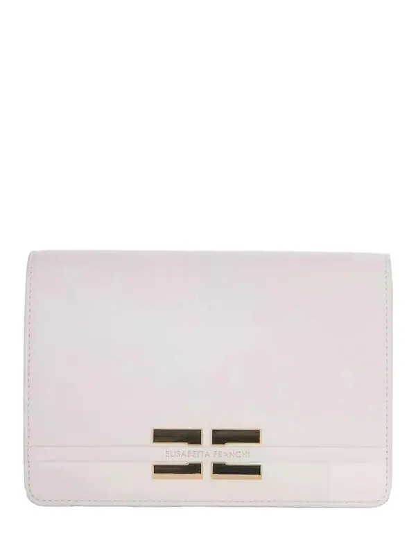 Elisabetta Franchi Logo Appliqué Shoulder Bag - Neutrals