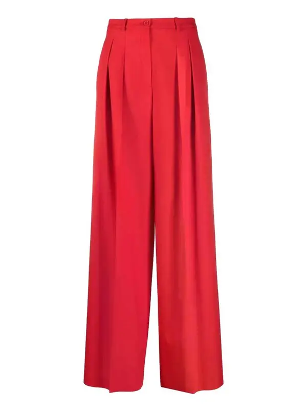 Michael Kors Wool Palazzo Trousers - Red