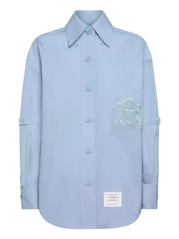 Thom Browne Crest Embroidery Armband Shirt - Blue