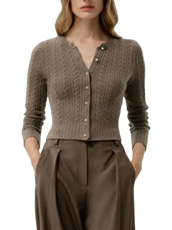 Lilysilk The Hawthorn Cardigan - Truffle