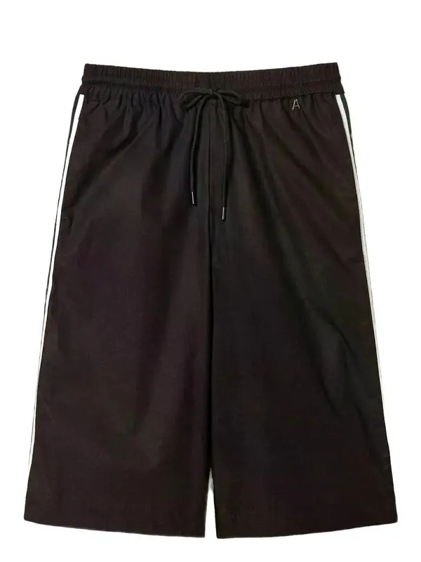 TWINSET Revive Collection Recycled Cotton Bermuda Shorts With Side Stripes - Black