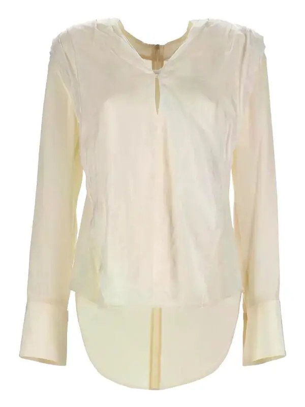 Victoria Beckham Silk Long-sleeve Top - Neutrals