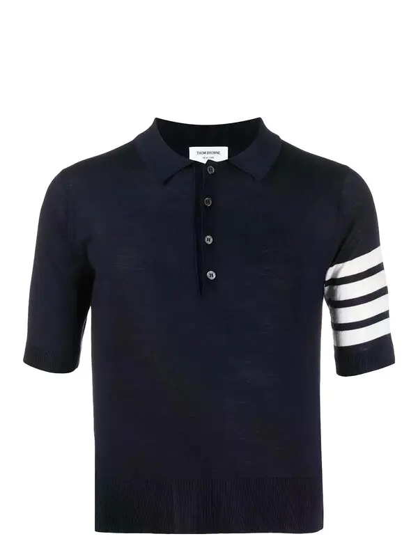 Thom Browne 4-bar Short-sleeved Polo Shirt - Blue