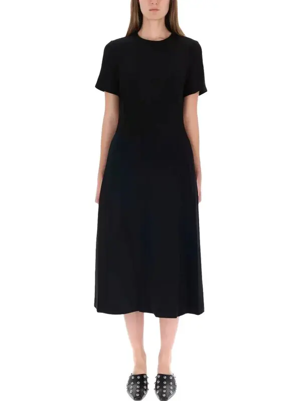 Theory Short-sleeve A-line Midi Dress - Black