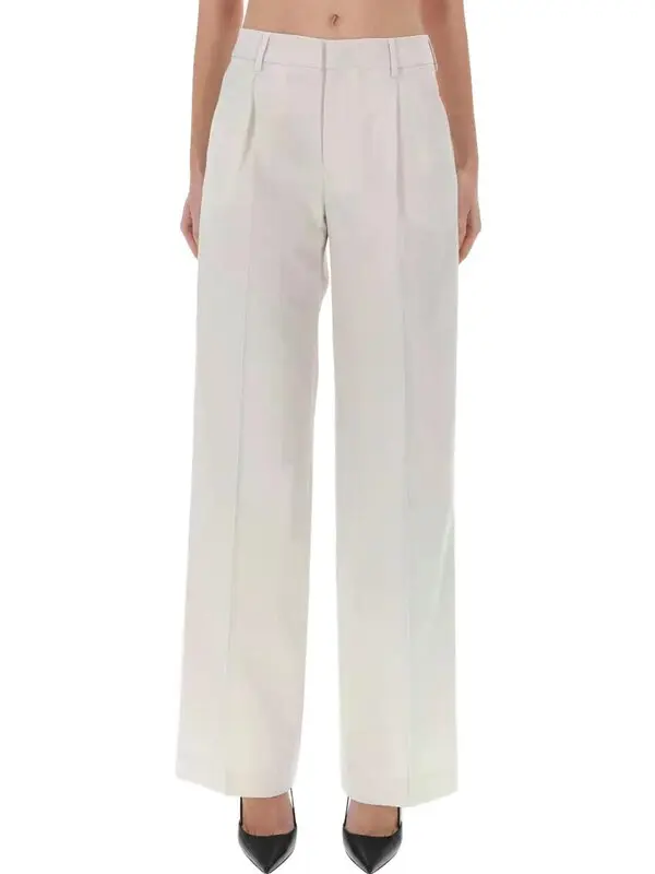 PT TORINO Pleated Wide Leg Trousers - Neutrals