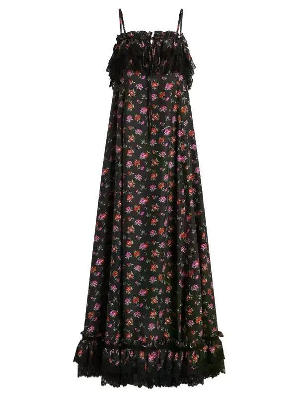 Dolce & Gabbana Floral Maxi Dress - Black