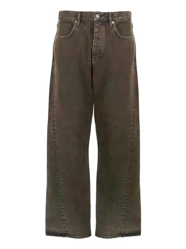 SUNFLOWER Overdye-effect Jeans - Brown