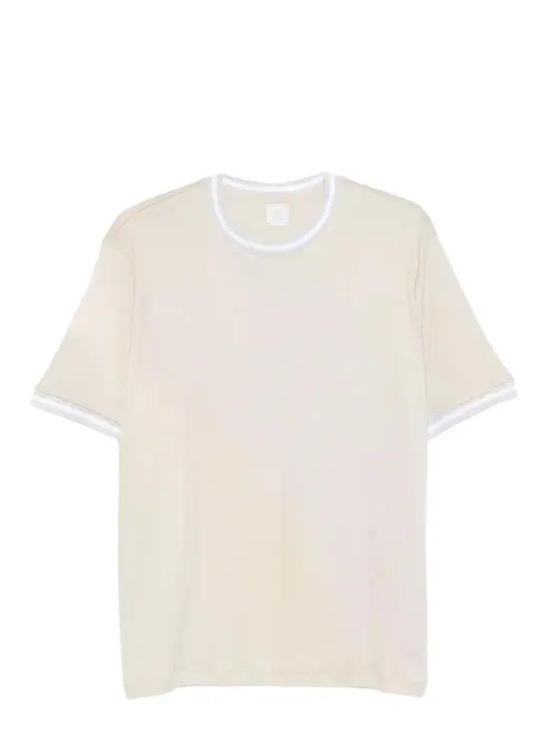 Eleventy Ribbed-trim T-shirt - Neutrals