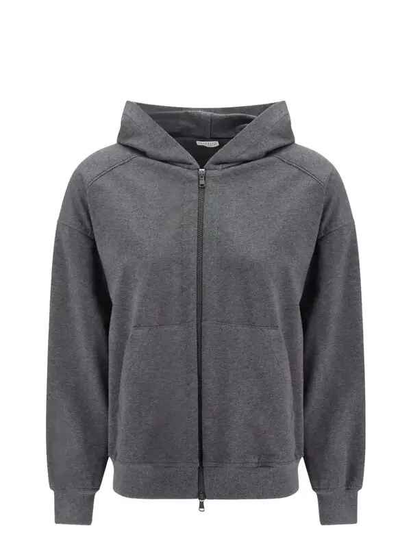 Brunello Cucinelli Zip Hooded Sweatshirt - Grey