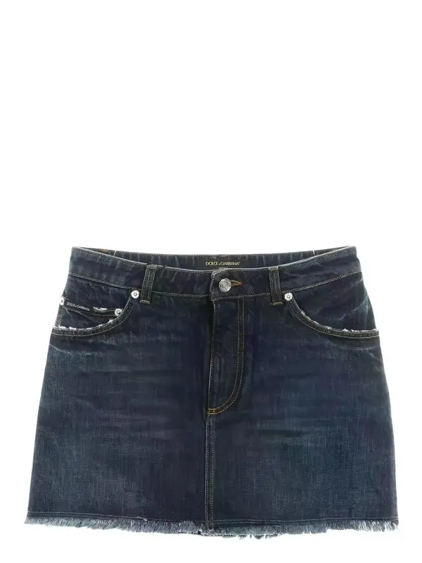 Dolce & Gabbana 2020s Fringed Mini Skirt - Blue