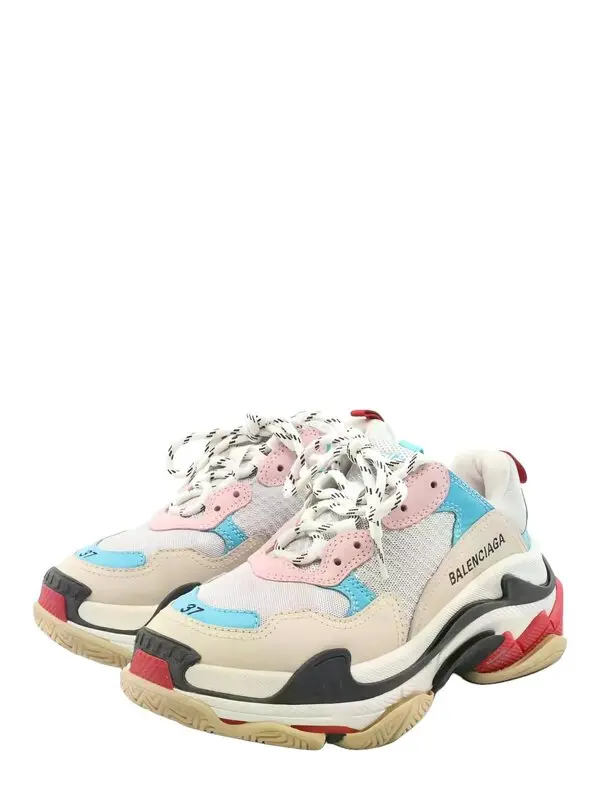 Balenciaga Triple S Leather Sneakers - Neutrals