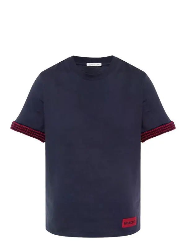 Moncler Contrasting Trim T-shirt - Blue