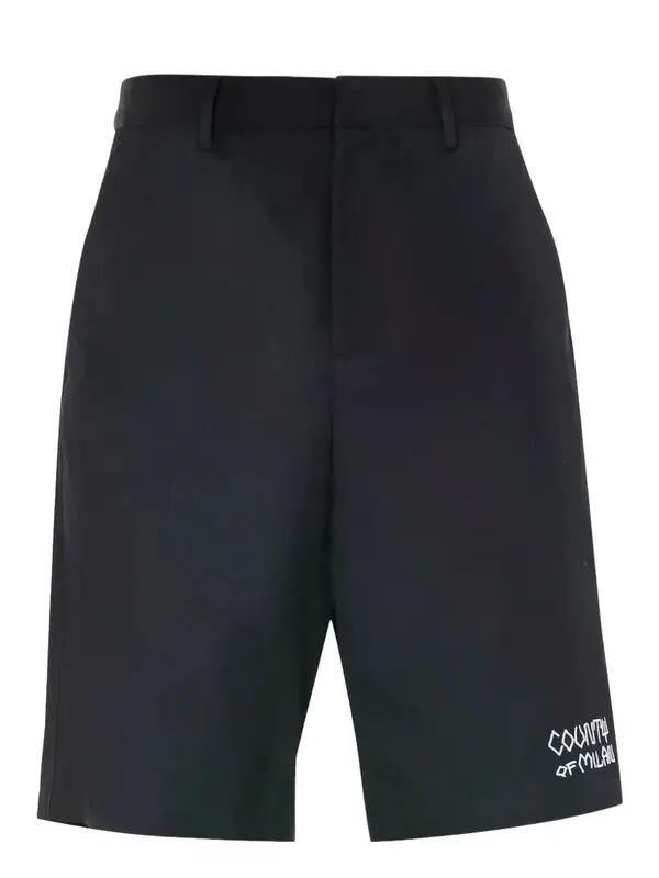 COUNTY OF MILAN Logo-detail Shorts - Black