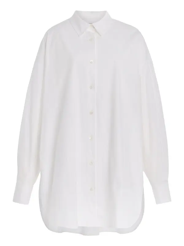 Carolina Herrera Twist-front Stretch-cotton Shirt - White