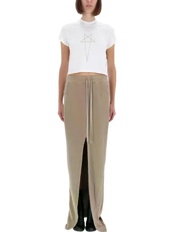 Rick Owens Star-print Crop Top - White