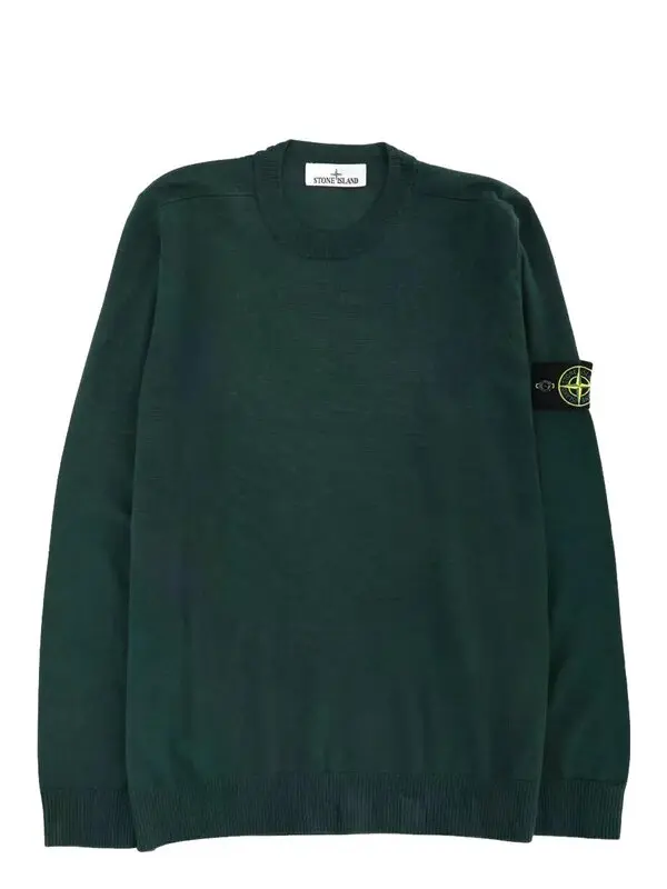 Stone Island Logo-patch Crew-neck Sweater - Green