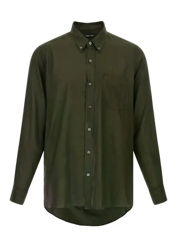 TOM FORD Lyocell Pocket Shirt - Green