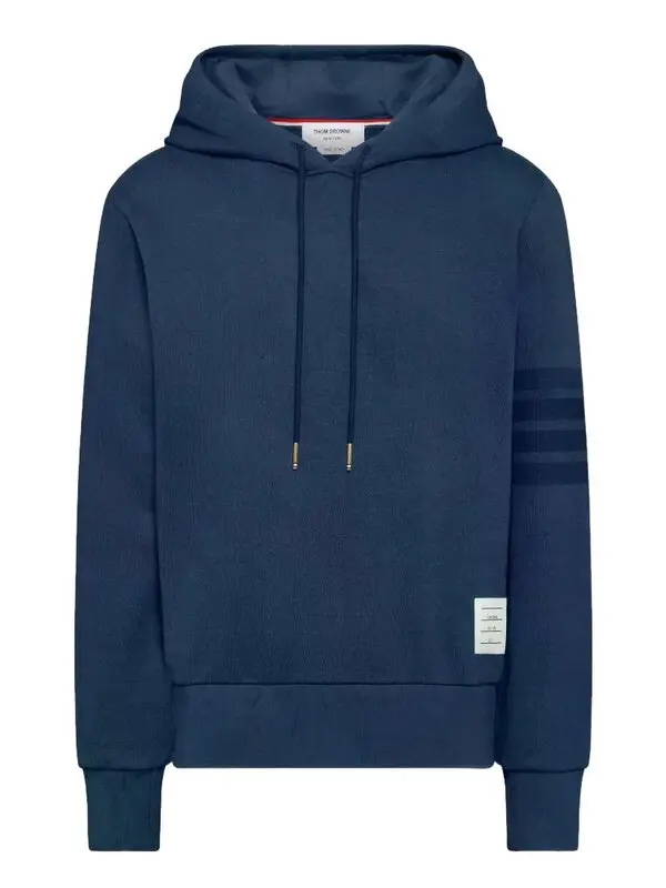 Thom Browne Loopback 4-bar Hoodie - Blue