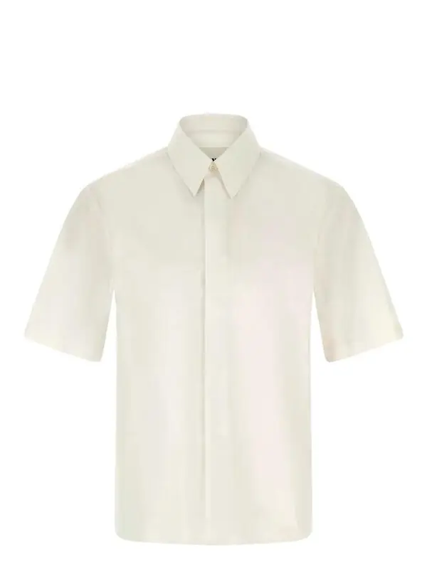 JIL SANDER Logo-embroidered Short-sleeve Shirt - White