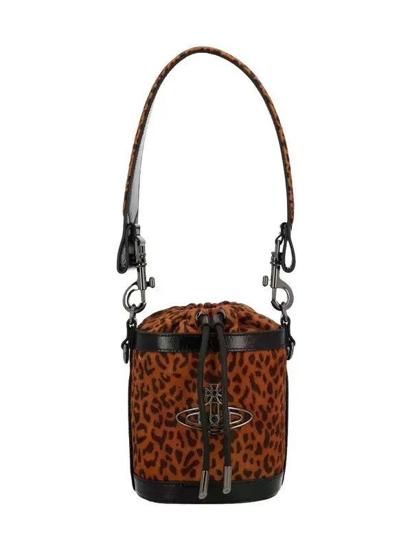 VIVIENNE WESTWOOD Animal-print Orb Shoulder Bag - Brown