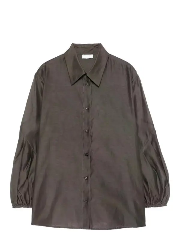 Peserico Gathered-sleeve Shirt - Brown