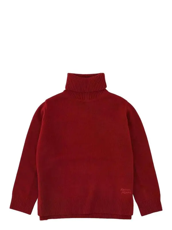 Maison Kitsuné Embroidered Roll-neck Sweater - Red