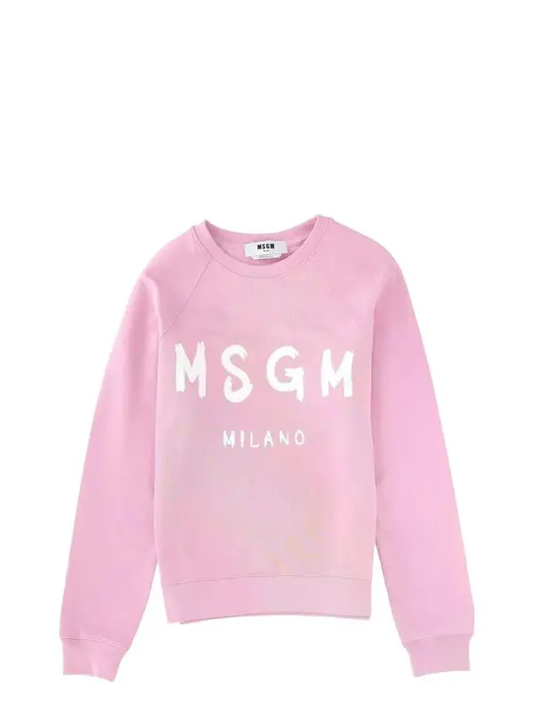 MSGM Logo-print Crew-neck Sweatshirt - Pink