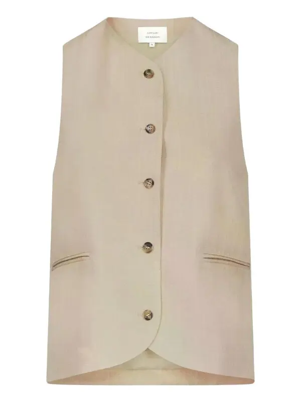 Loulou De Saison Paco Buttoned Waistcoat - Neutrals