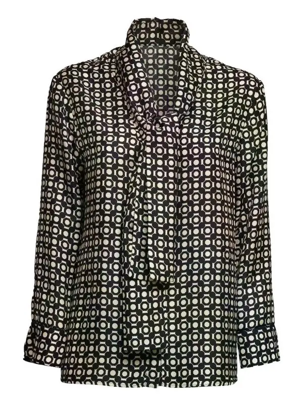 Max Mara Vittoria Geometric-print Shirt - White