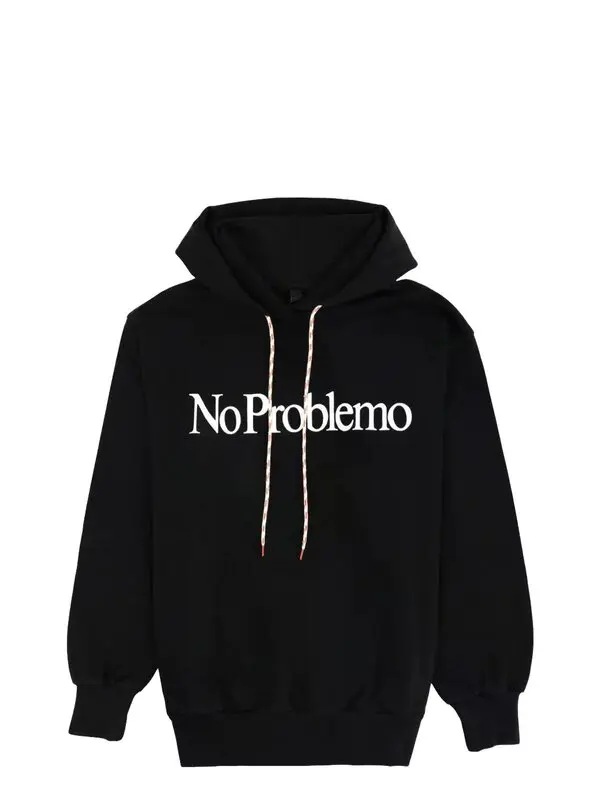 NO PROBLEMO Logo Drawstring Hoodie - Black