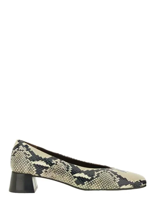 Roberto Festa Vina Python-print Block-heel Pumps - Neutrals
